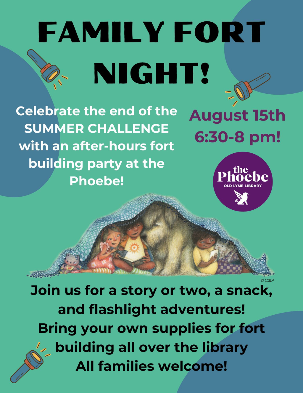 Family Fort Building: End of Summer Celebration! – Thursday, August 15 ...