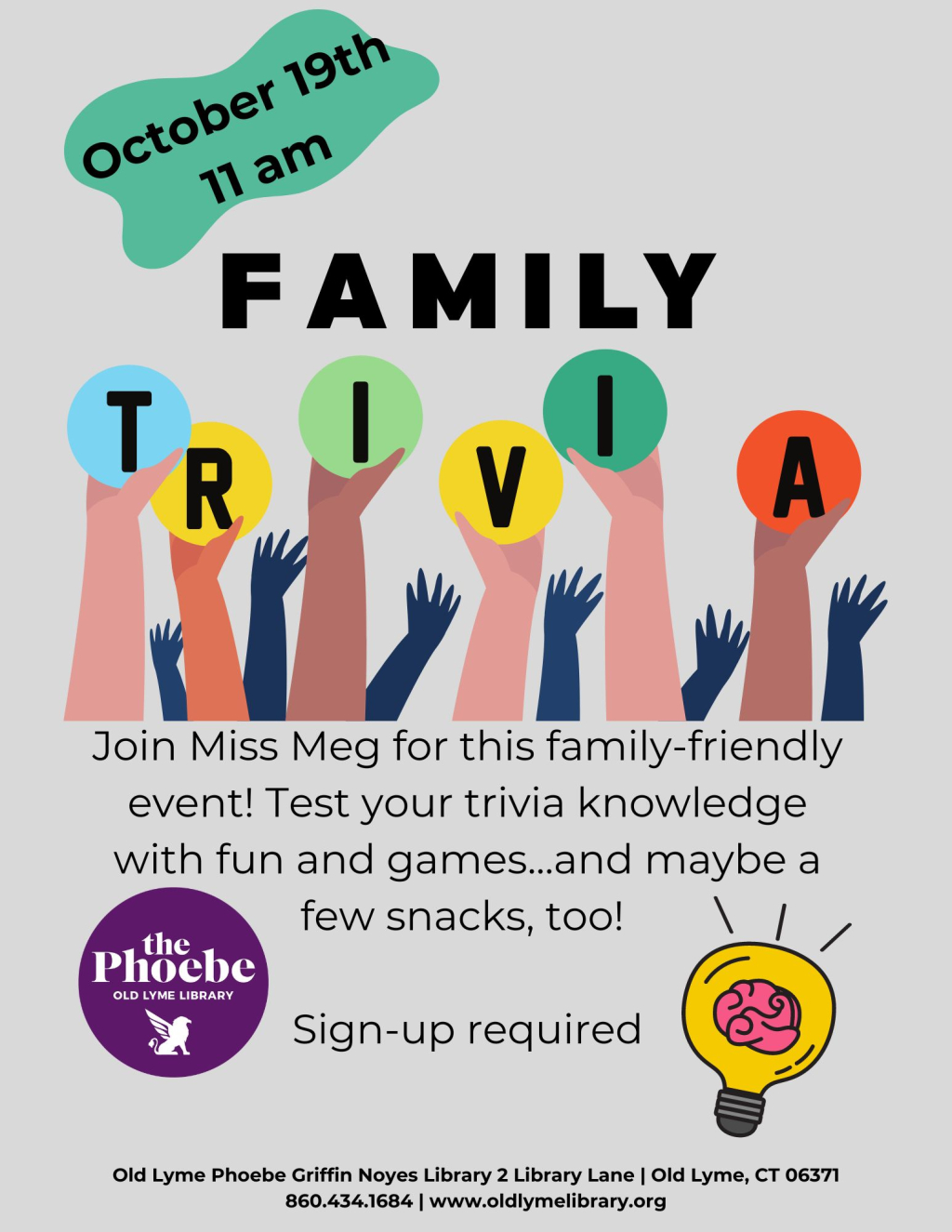 Family Trivia – Saturday, October 19 at 11:00am - Old Lyme Phoebe ...