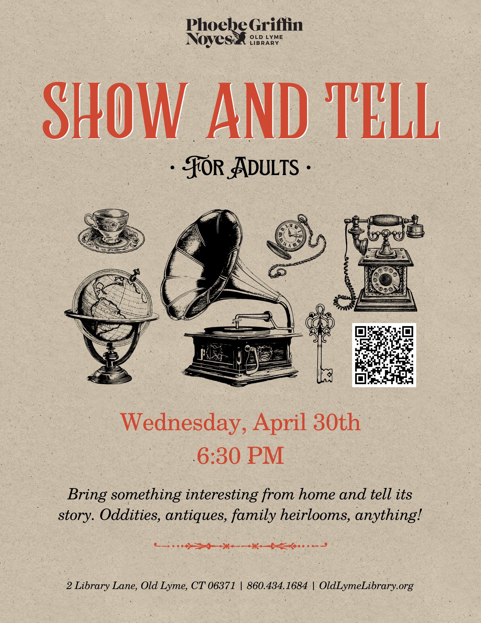 Adult Show and Tell – Wednesday, April 30 at 6:30pm - Old Lyme Phoebe ...