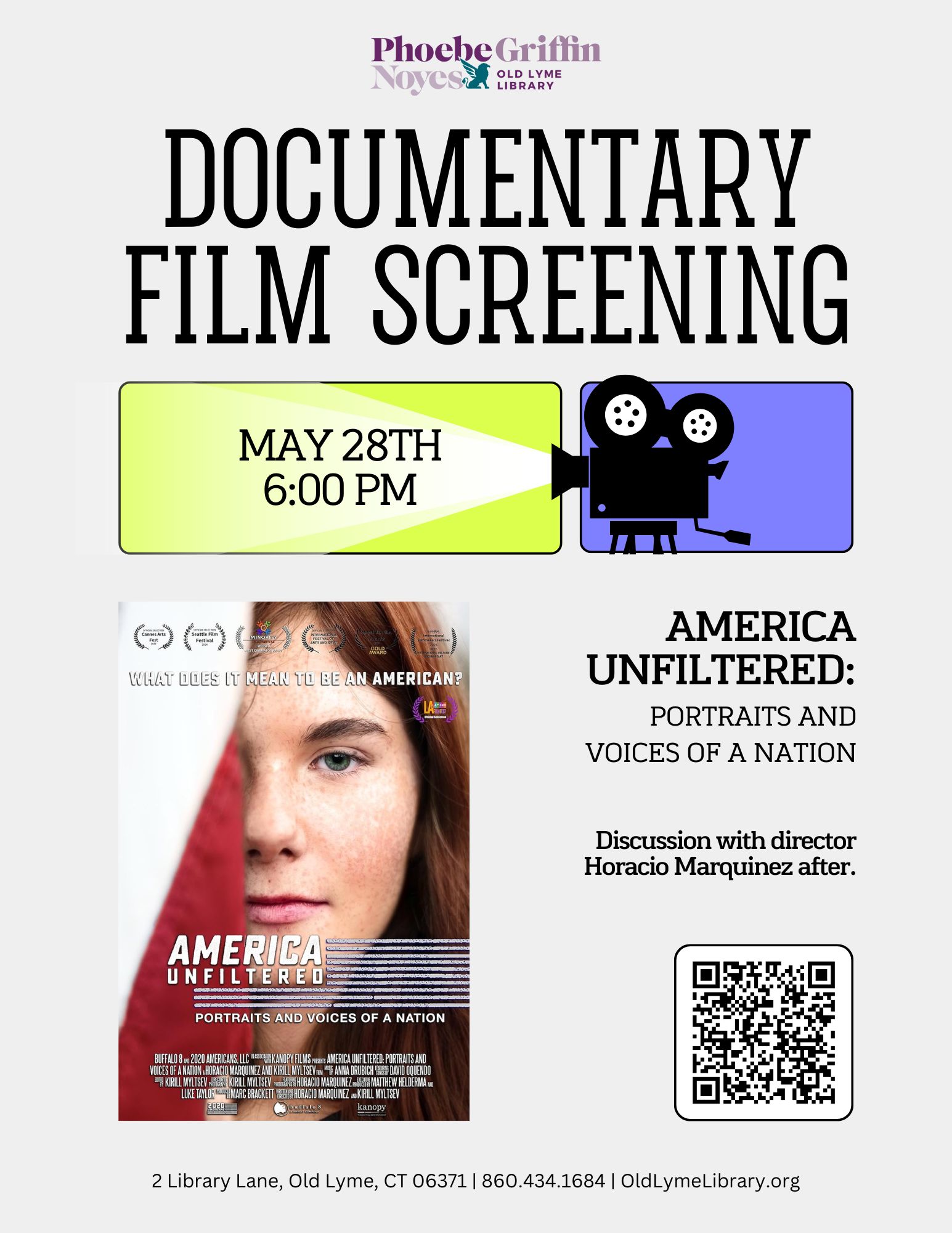 Documentary Film Screening – American Unfiltered: Portraits and Voices of a Nation – Wednesday ...